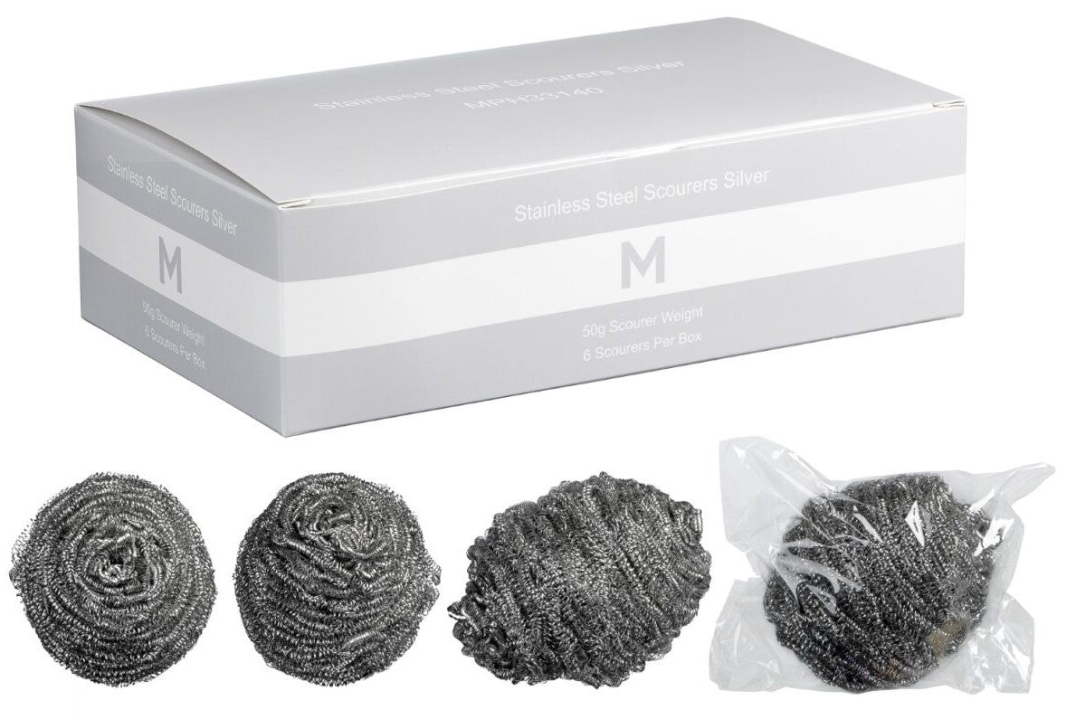 Stainless Steel Scourer - Silver, 50g Scourer Weight (Box Of 60 ...